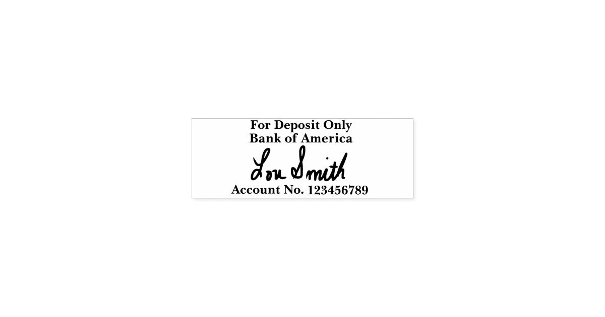 For Deposit Only Self Inking Stamp With Signature | Zazzle