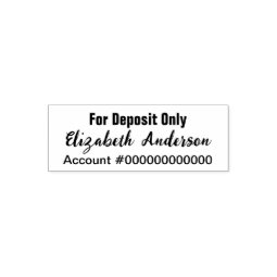 For Deposit Only Signature & Bank Account Number Self-inking Stamp | Zazzle