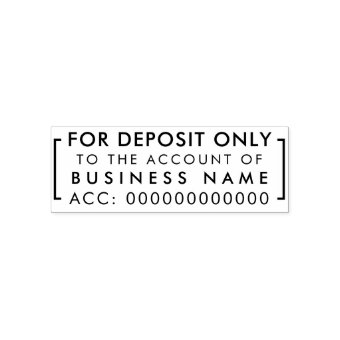For Deposit Only | Simple Business Bank Account Self-inking Stamp | Zazzle