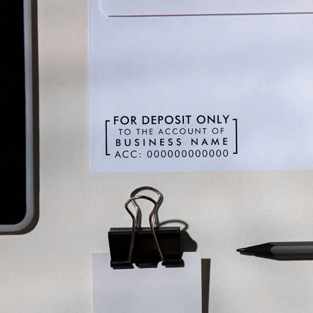 For Deposit Only | Simple Business Bank Account Self-inking Stamp | Zazzle