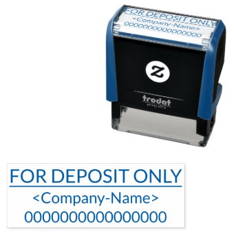"FOR DEPOSIT ONLY" w/ Custom Name Rubber Stamp | Zazzle