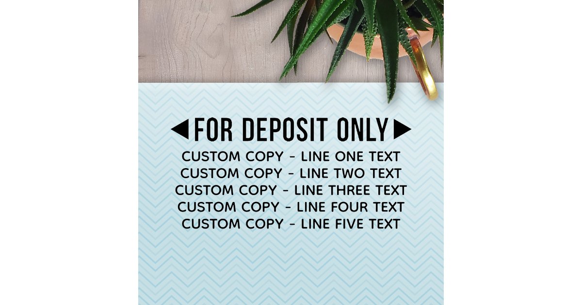 For Deposit Only with 5 Lines of Text Self-inking Stamp | Zazzle