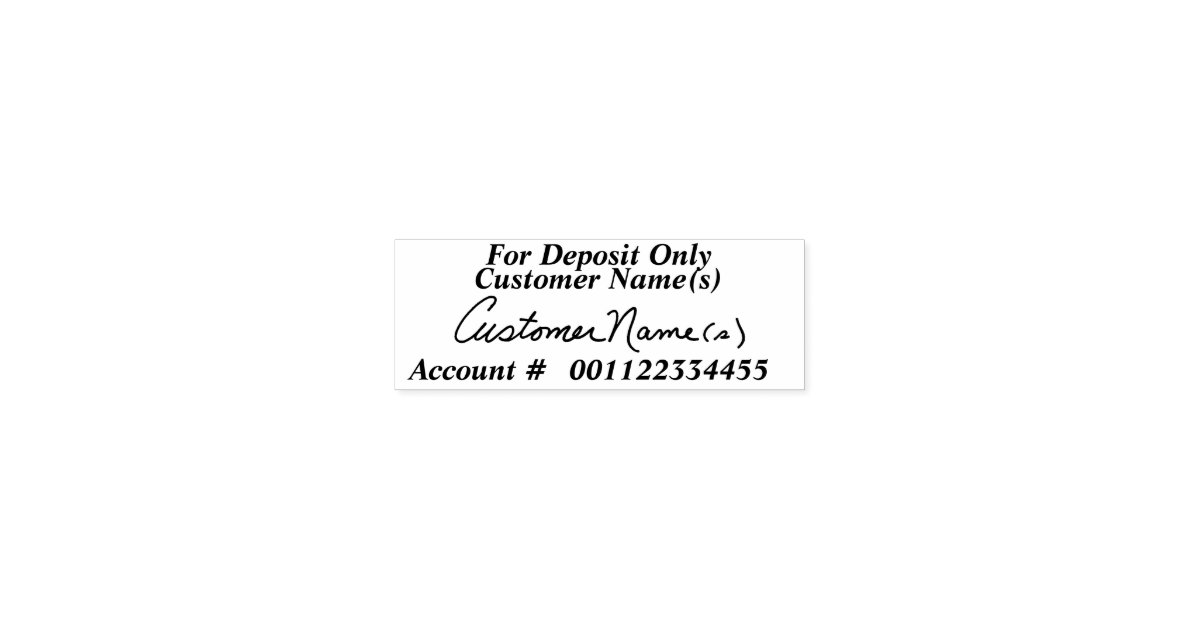 For Deposit Only with your signature image Self-inking Stamp | Zazzle