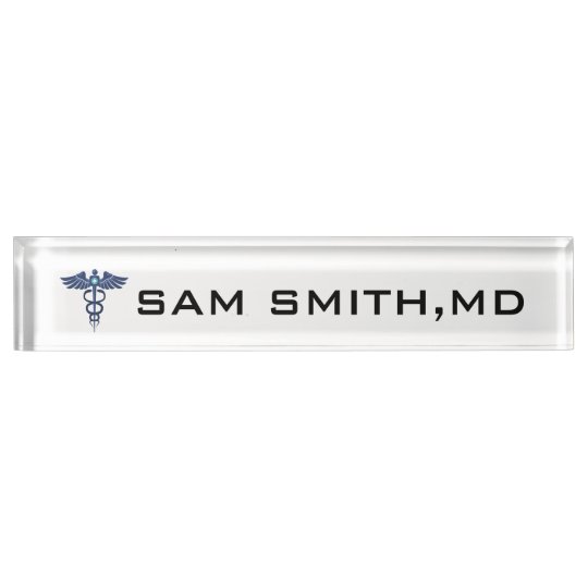 For Doctors and Nurses. Medical Caduceus. Desk Name Plate | Zazzle.com