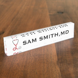 For Doctors and Nurses. Medical Stethoscope. Nameplate | Zazzle