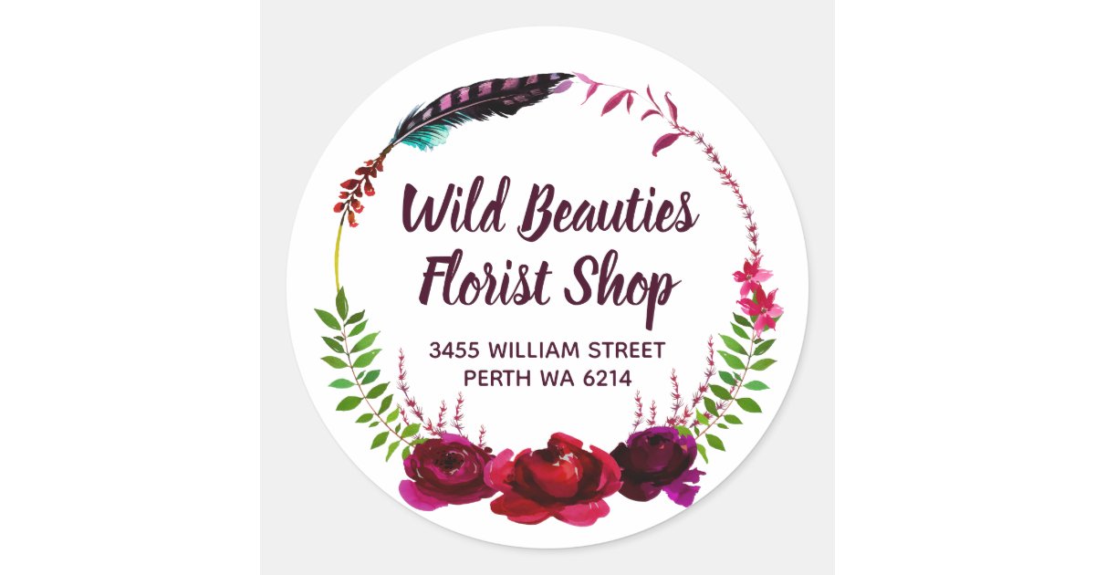 For Florist Classic Round Sticker | Zazzle