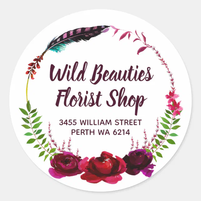 For Florist Classic Round Sticker | Zazzle