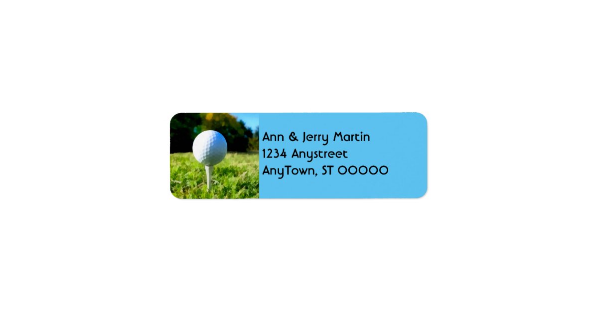 for golfers return address label golf ball design | Zazzle