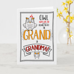 for Grandma Grandparents Day Owl Always Love You Card | Zazzle