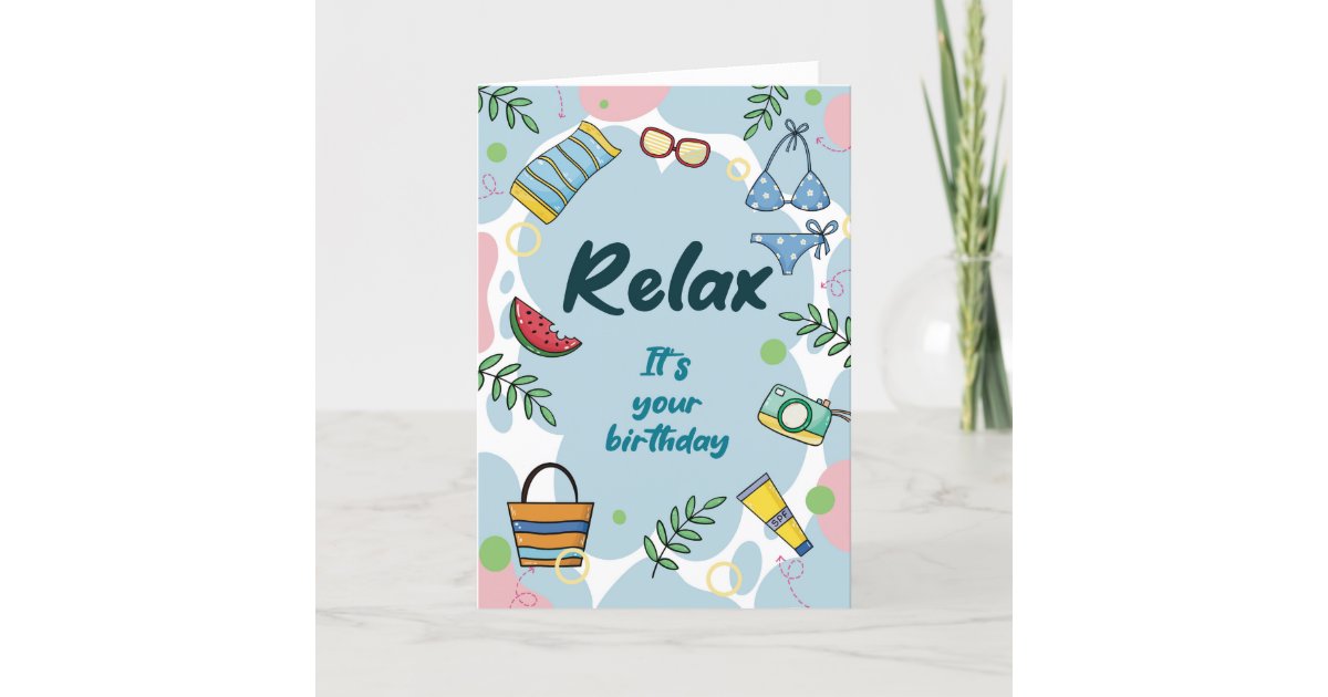 For Her Modern Relax Birthday Card | Zazzle