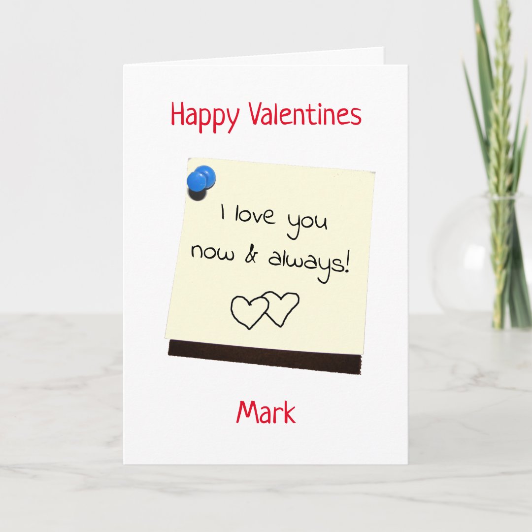 For him post it love note valentines card | Zazzle