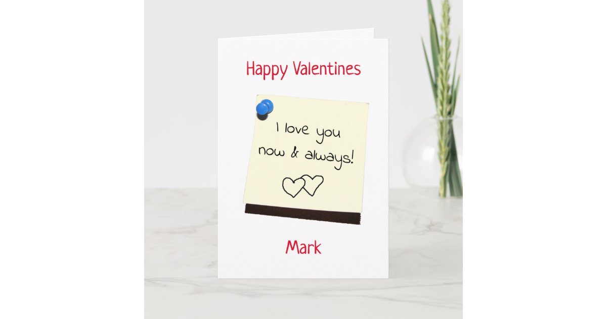 For him post it love note valentines card | Zazzle