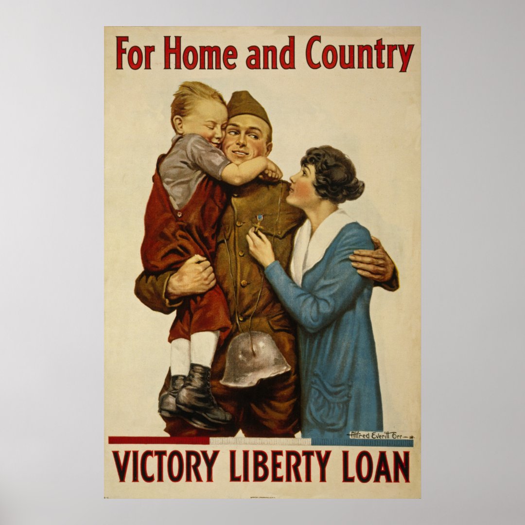 For Home and Country Victory Liberty Loan Poster | Zazzle