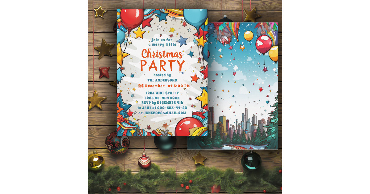 For Kids Christmas Party Invitation | Zazzle