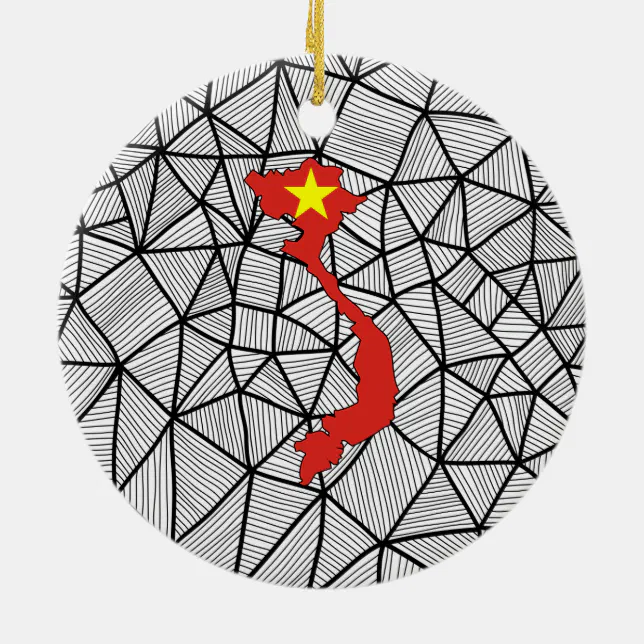 For Kids: Creative Vietnam Flag With Map Ceramic Ornament | Zazzle