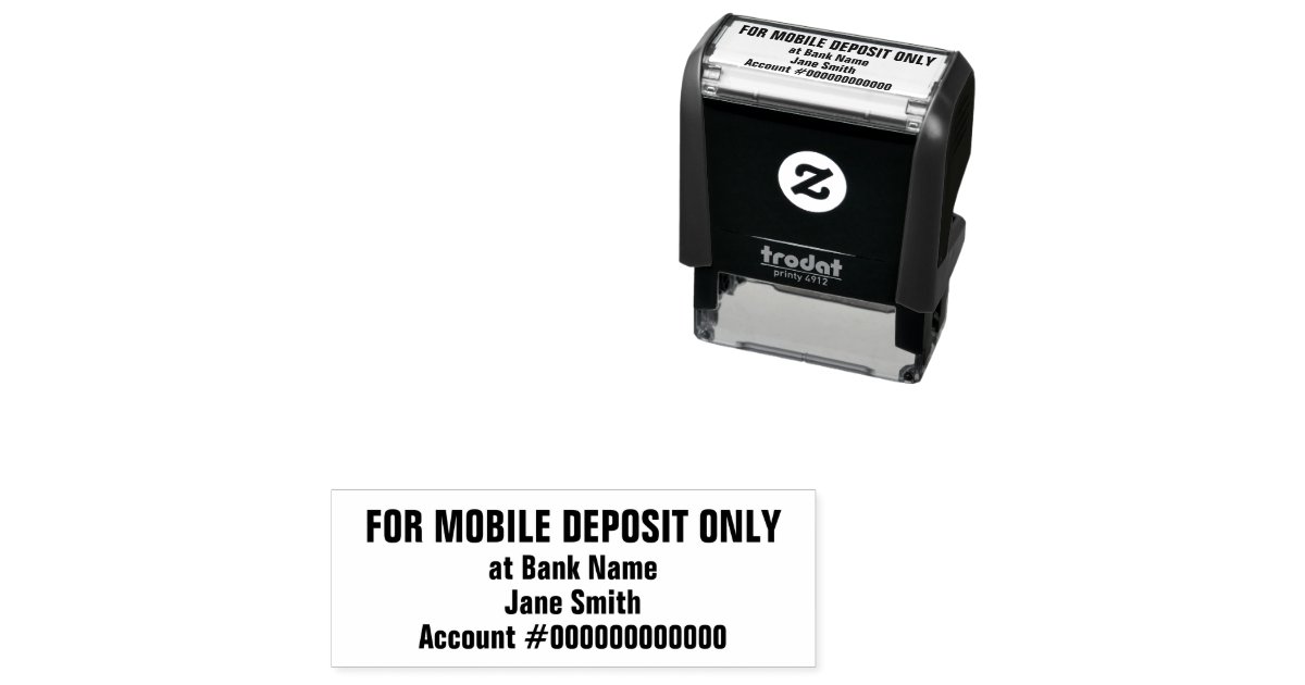 For Mobile Deposit Only Banking App Check Deposit Self-inking Stamp ...