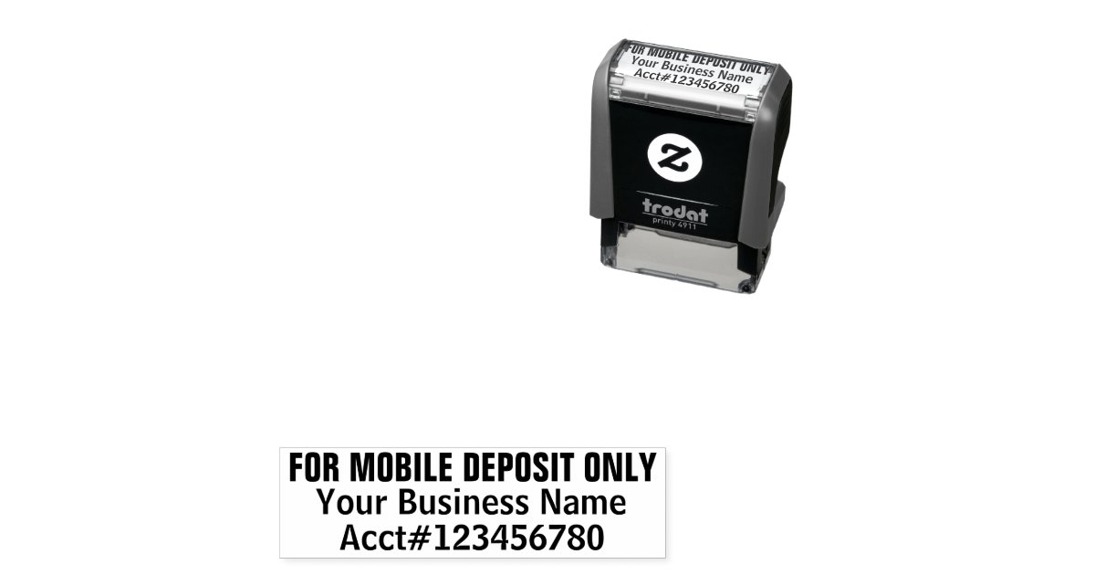For Mobile Deposit Only Business Check Endorsement Self-inking Stamp ...