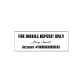 For Mobile Deposit Only Cursive Name Bank Account Self-inking Stamp ...