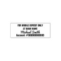 For Mobile Deposit Only Signature Bank Account No. Self-inking Stamp ...