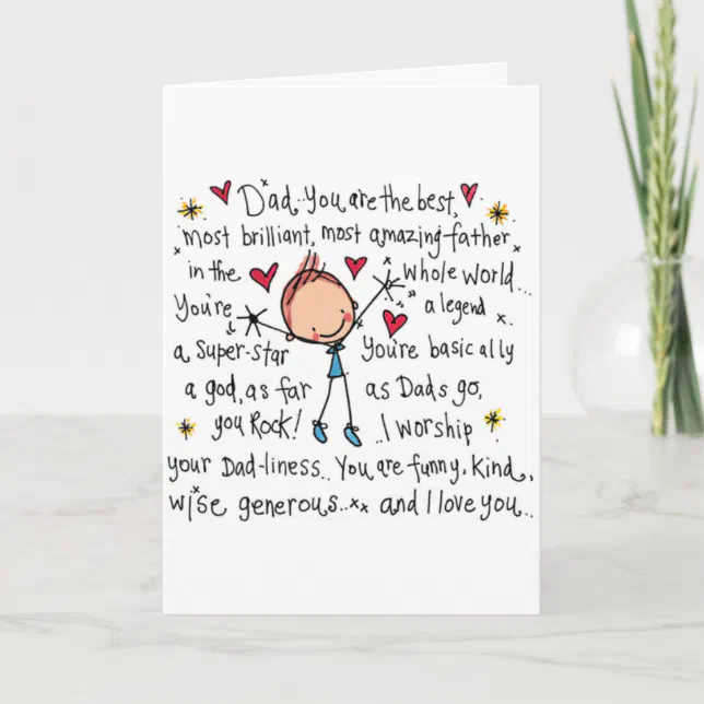 FOR **MY DAD** FROM YOUR DAUGHTER ON BIRTHDAY! CARD | Zazzle