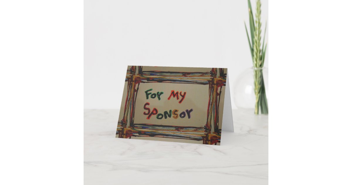 "for my sponsor" recovery cards | Zazzle