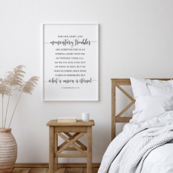 For Our Light And Momentary Troubles, Corinthians Poster | Zazzle