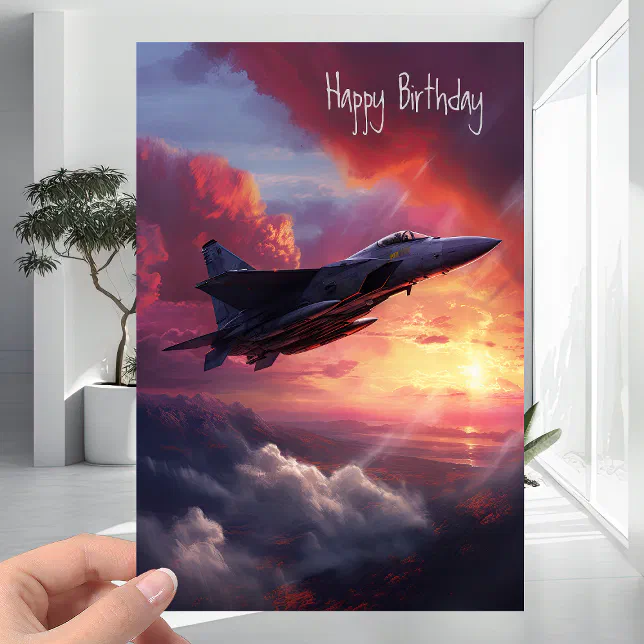 For Pilots and Enthusiasts - Jet Fighter Birthday Card | Zazzle
