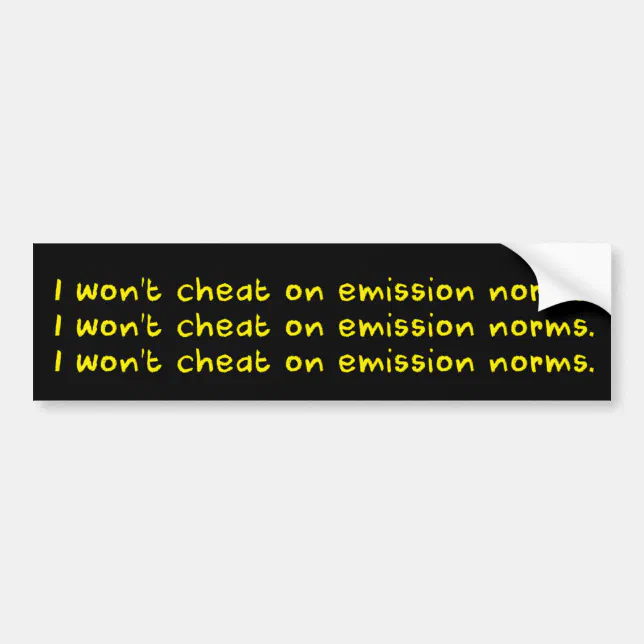 For Regulation-Cheating Diesel VWs - Yellow/Black Bumper Sticker | Zazzle