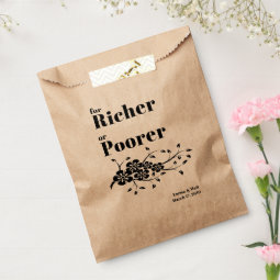 For Richer or Poorer Wedding Favor Bag | Zazzle