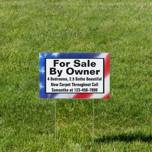 For Sale By Owner Custom Printed Real Estate Sign | Zazzle