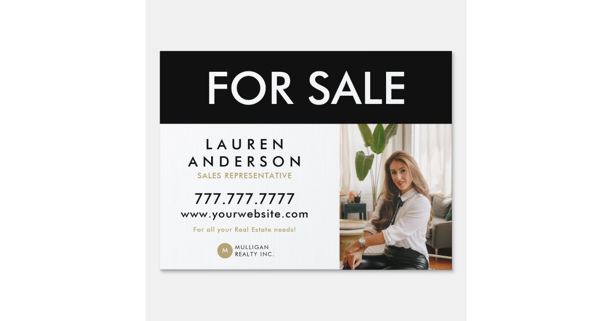 For Sale Modern Real Estate Front Lawn Yard Sign | Zazzle