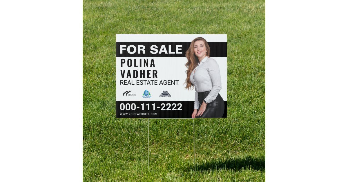 For Sale Real Estate Agent Custom Photo Sign | Zazzle