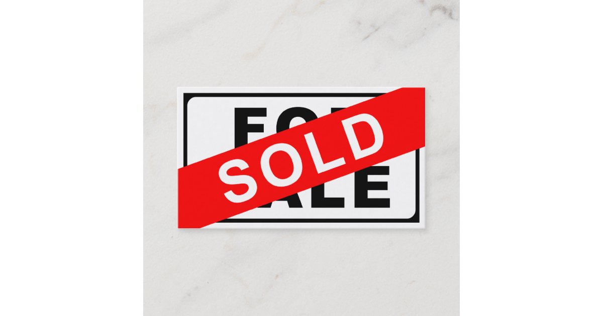 FOR SALE / SOLD sign Business Card | Zazzle
