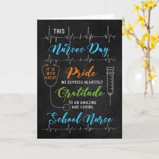 for School Nurse National Nurses Day Chalkboard Card | Zazzle