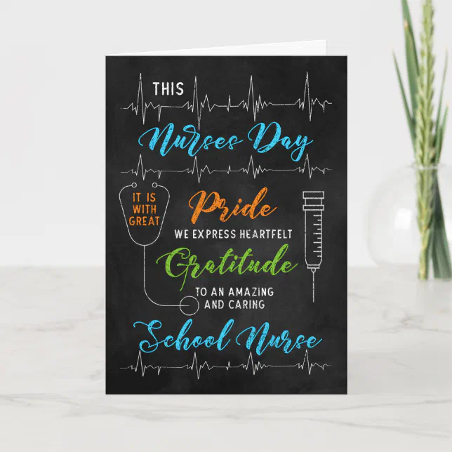 for School Nurse National Nurses Day Chalkboard Card | Zazzle