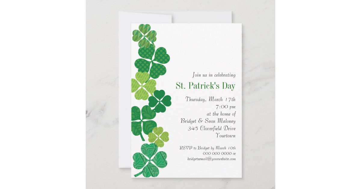 For the Love of Clover Invitation | Zazzle