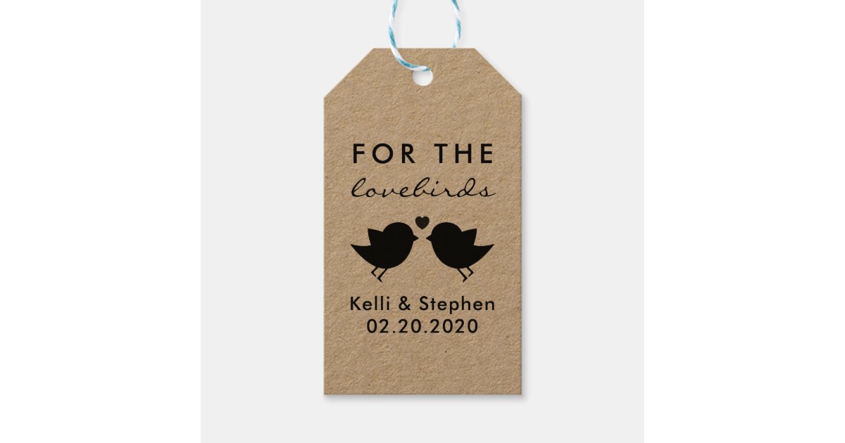 For the Lovebirds, Wedding Bird Seed Favor Tags | Zazzle