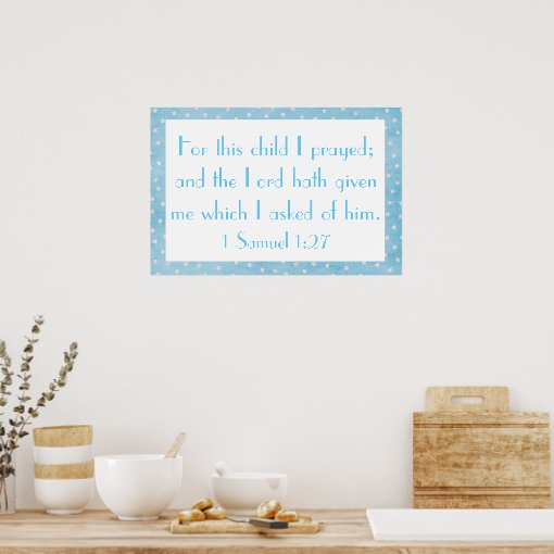 For this child I prayed baby boy poster | Zazzle