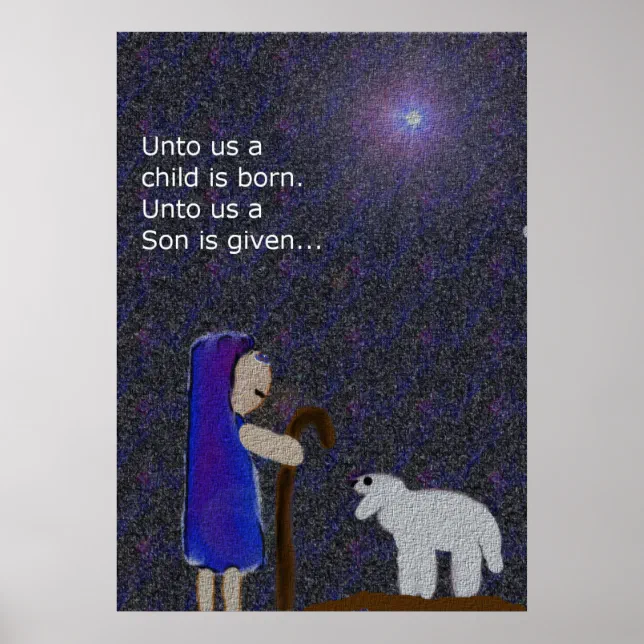 For Unto Us a Child is Born Christmas Poster | Zazzle
