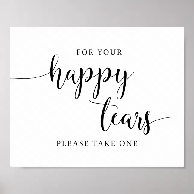 For Your Happy Tears Rustic Wedding Tissues Sign | Zazzle