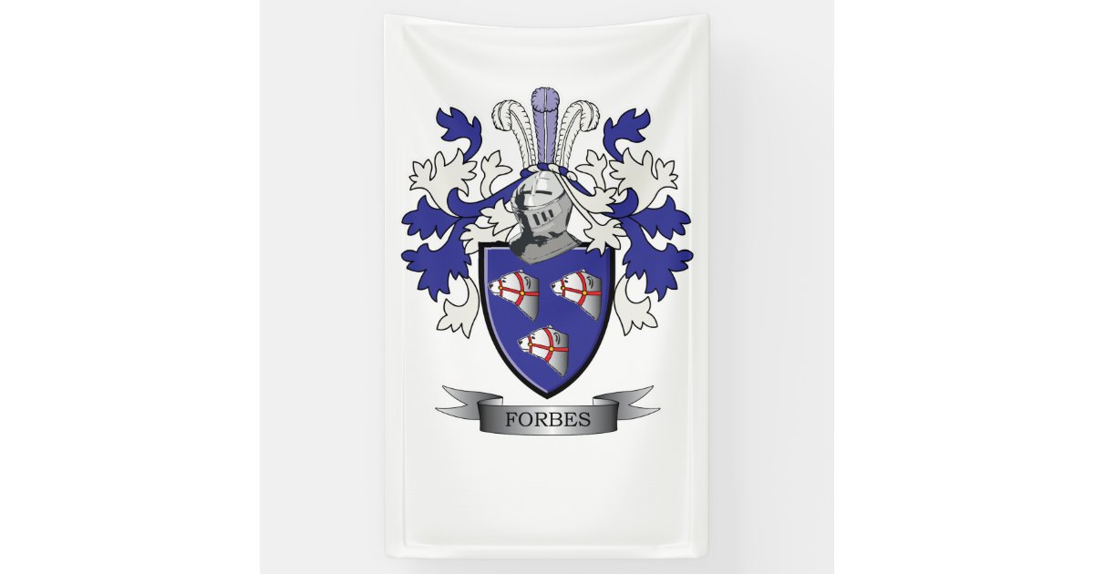 Forbes Family Crest Coat of Arms Banner | Zazzle