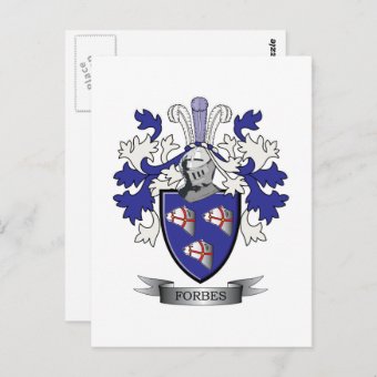 Forbes Family Crest Coat of Arms Postcard | Zazzle