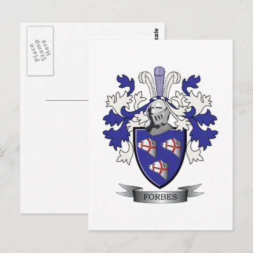 Forbes Family Crest Coat of Arms Postcard | Zazzle