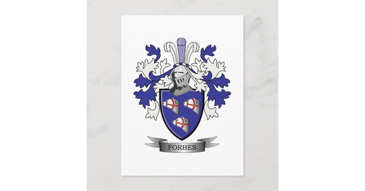 Forbes Family Crest Coat of Arms Postcard | Zazzle