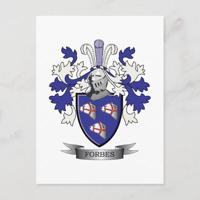 Forbes Family Crest Coat of Arms Postcard | Zazzle
