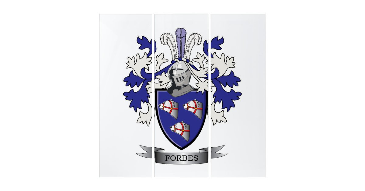Forbes Family Crest Coat of Arms Triptych | Zazzle.com