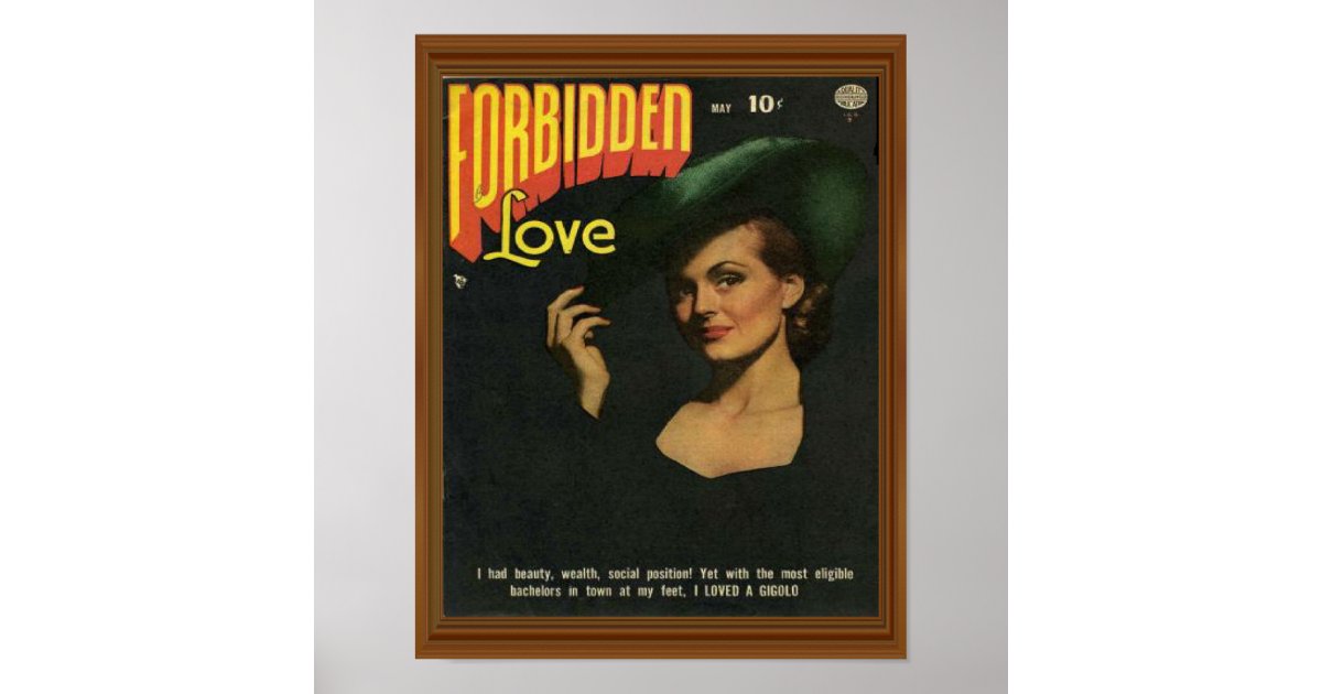 Forbidden Love Comic Illustration Artwork Poster | Zazzle