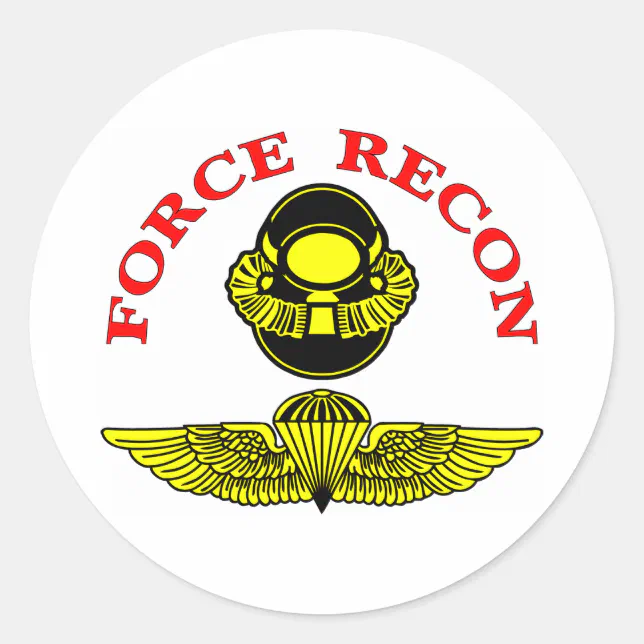 Force Recon Diver Jump Classic Round Sticker | Zazzle