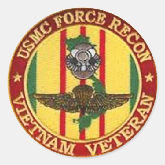FORCE RECON VIETNAM VETERAN CLASSIC ROUND STICKER | Zazzle.com