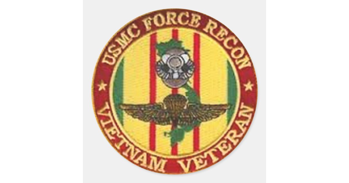 FORCE RECON VIETNAM VETERAN CLASSIC ROUND STICKER | Zazzle